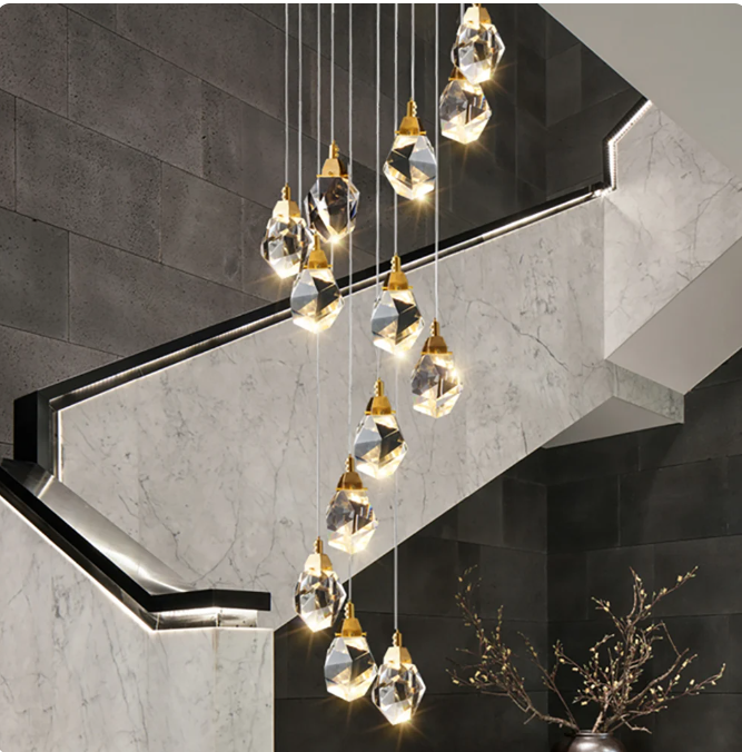 Diamond Crystal Ceiling Chandelier – Brentwood Interiors