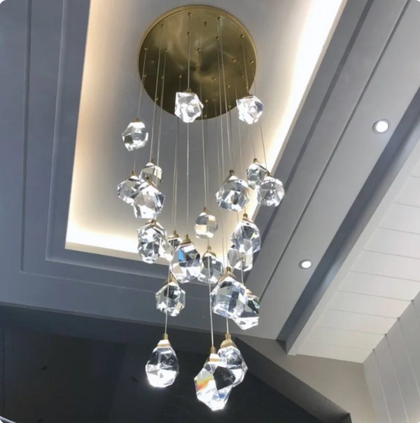 Diamond Crystal Ceiling Chandelier – Brentwood Interiors