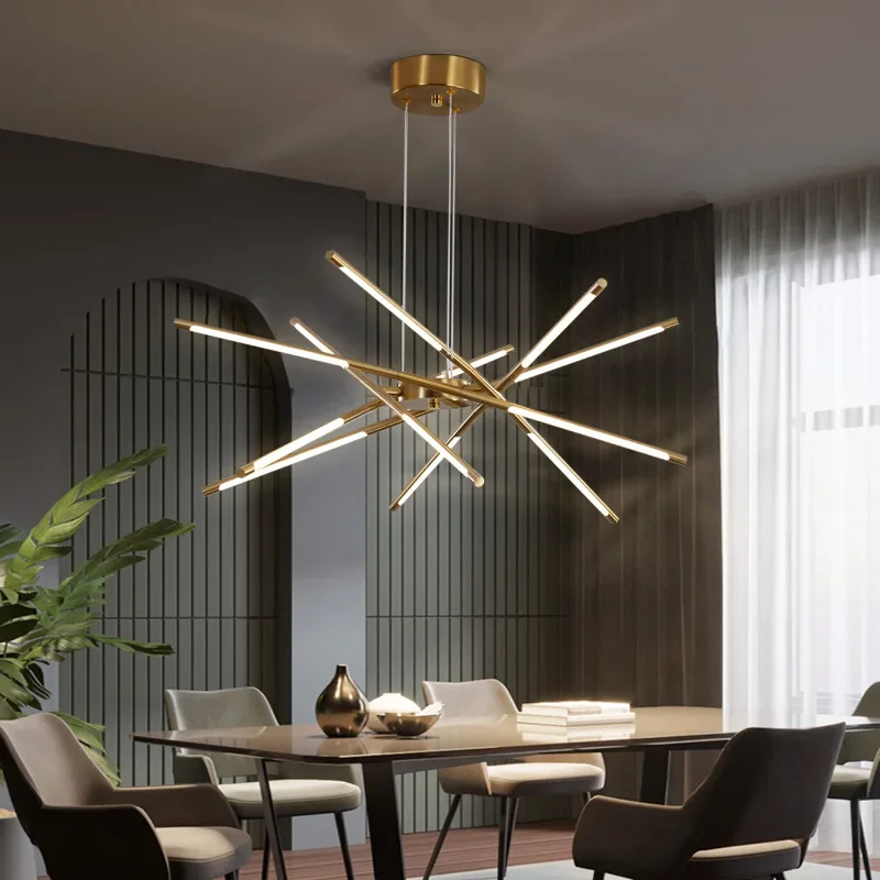 Modern Linear Chandelier for Living Dining Room Bedroom – Brentwood ...