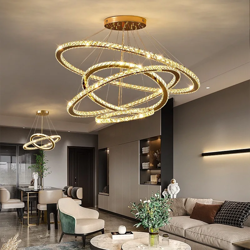Modern Crystal Circle Chandeliers – Brentwood Interiors