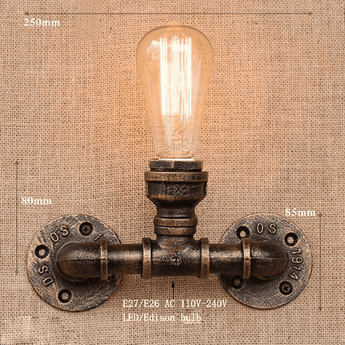 Loft Industrial Retro Pipe Wall Lamp – Brentwood Interiors