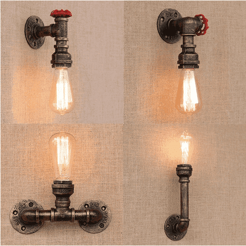 Loft Industrial Retro Pipe Wall Lamp – Brentwood Interiors